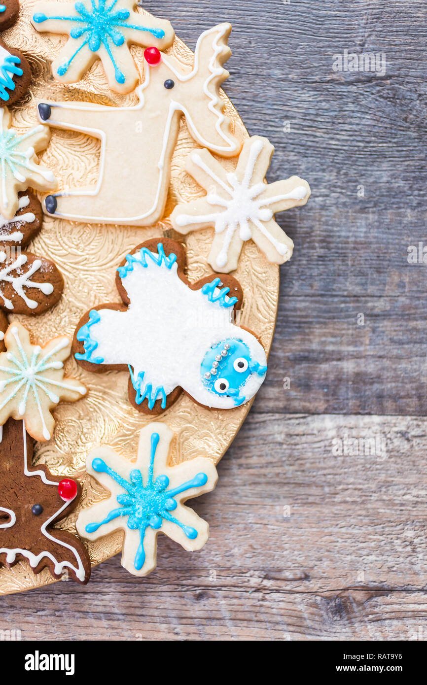 Christmas cookies decorated with royal icing Stock Photo - Alamy