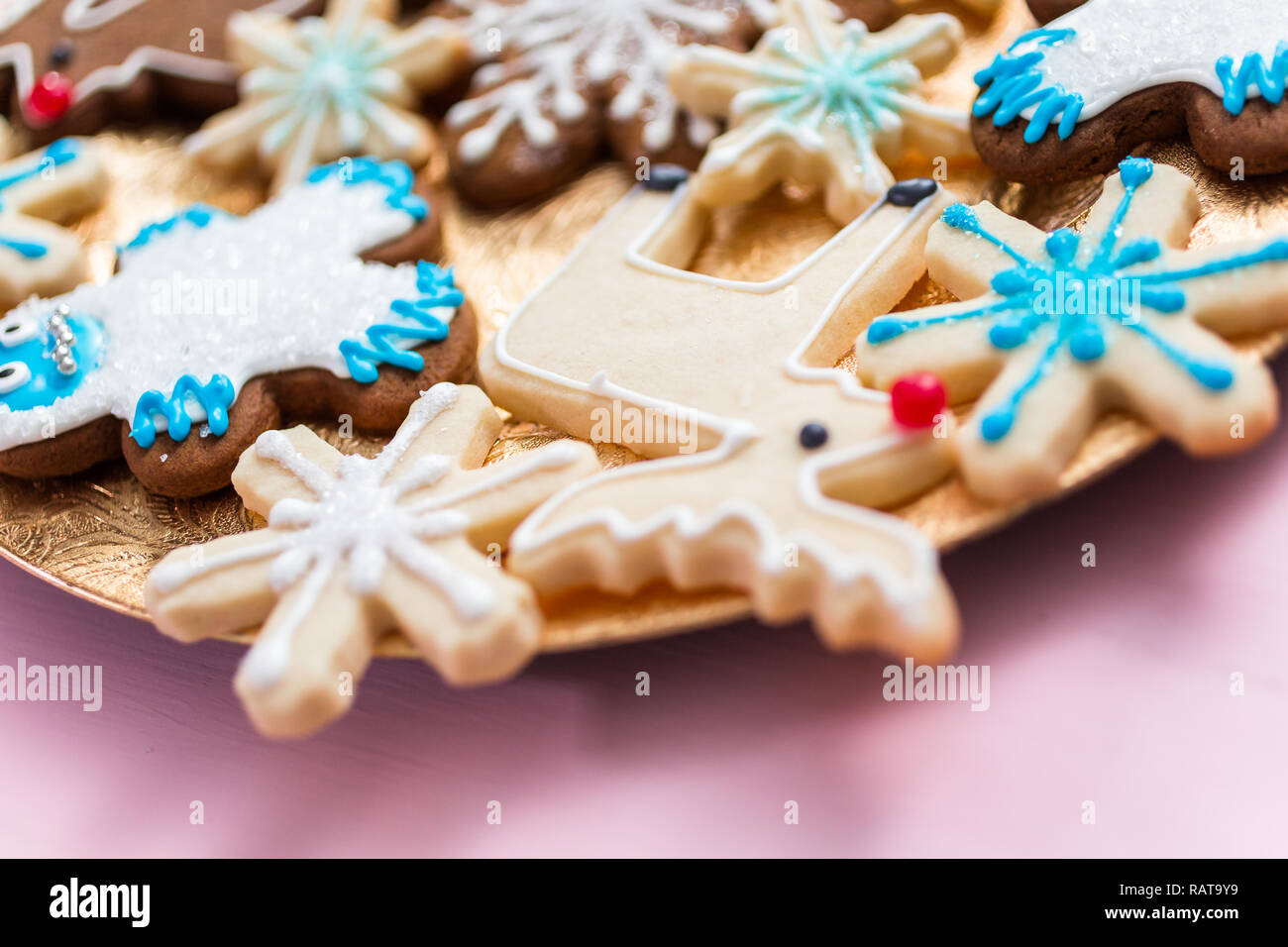Christmas cookies decorated with royal icing Stock Photo - Alamy