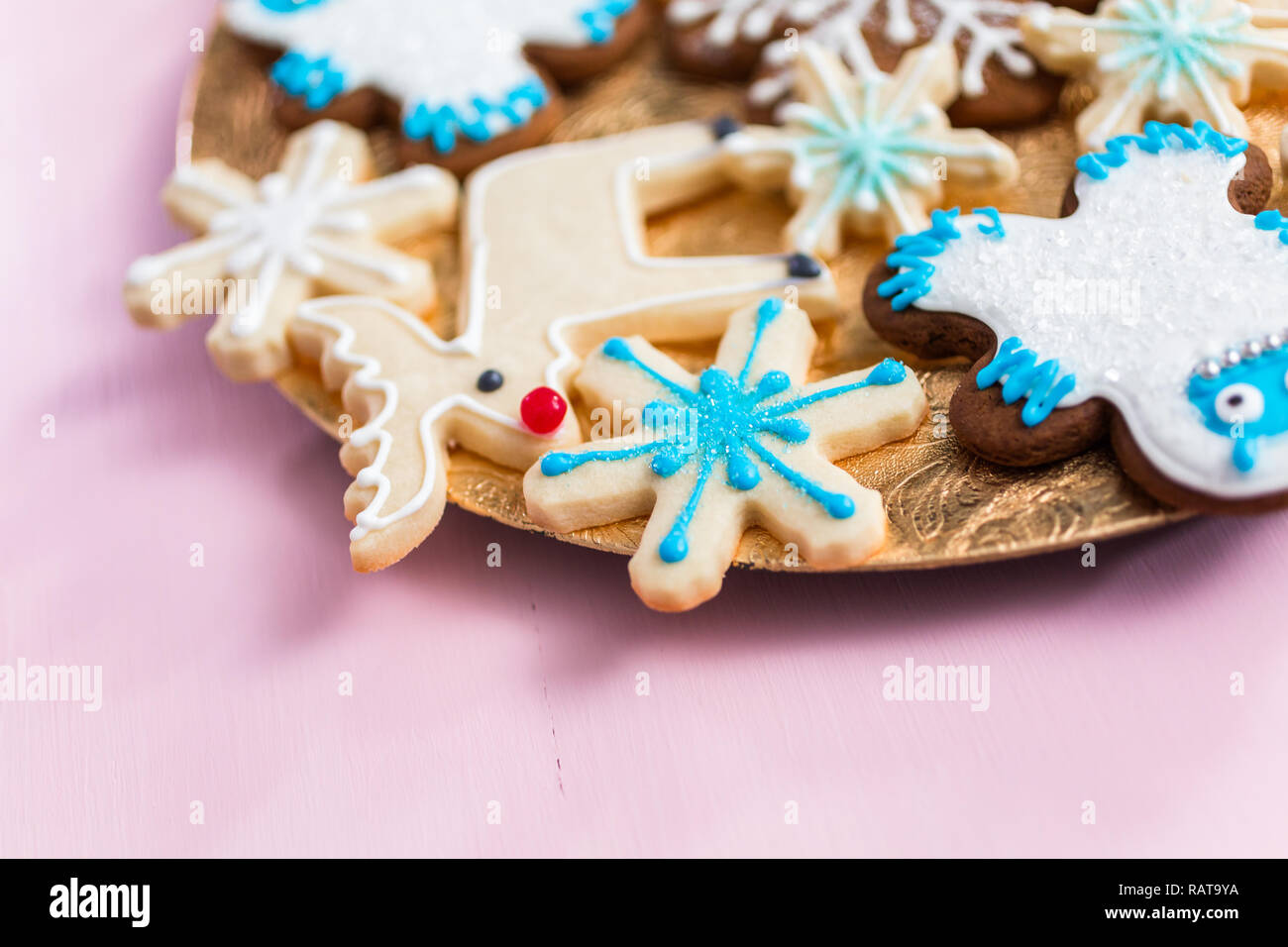 Christmas cookies decorated with royal icing Stock Photo - Alamy