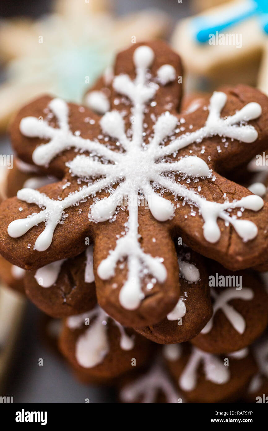 Christmas cookies decorated with royal icing Stock Photo - Alamy