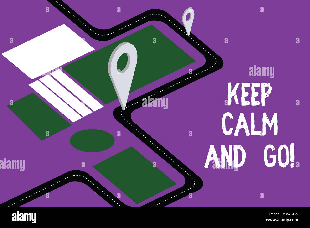 Handwriting text Keep Calm And Go. Concept meaning Be relaxed and ...