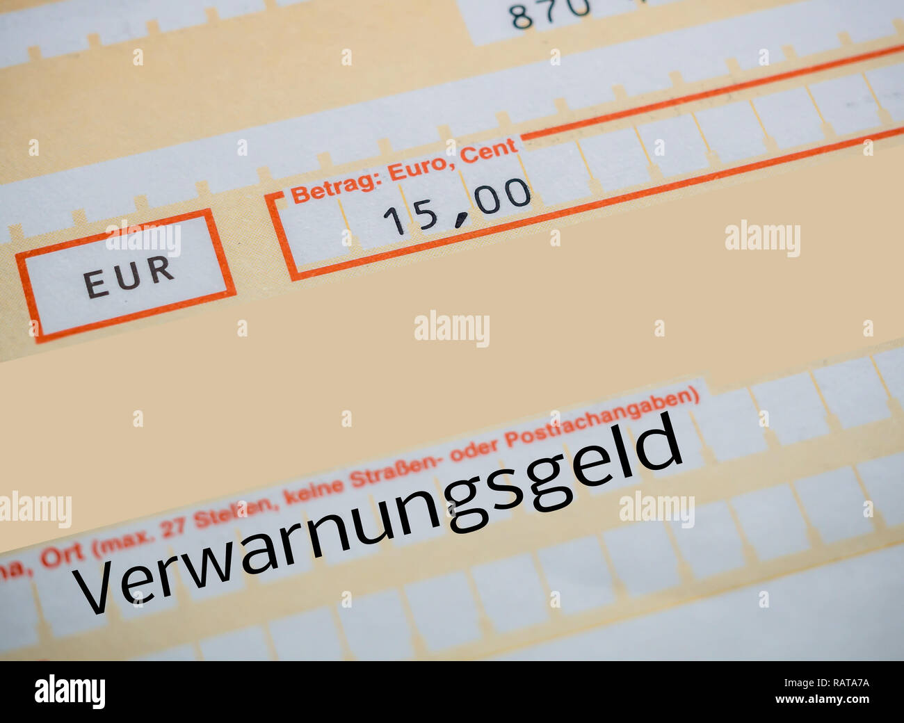 Warning money slip Stock Photo - Alamy