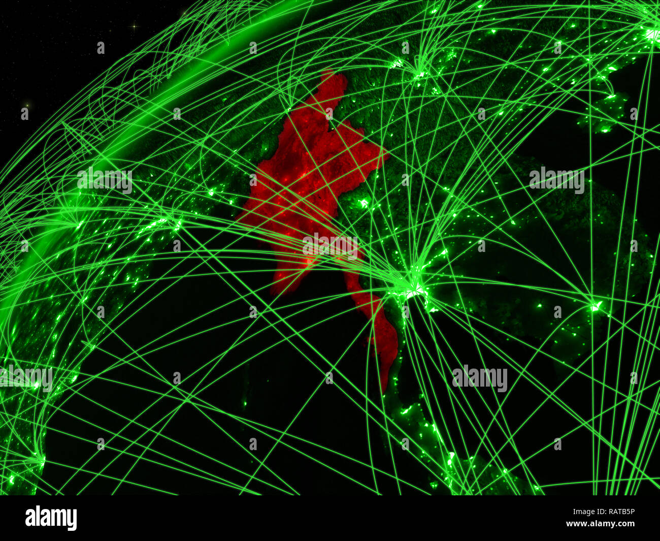 Myanmar on model of green planet Earth with international networks ...