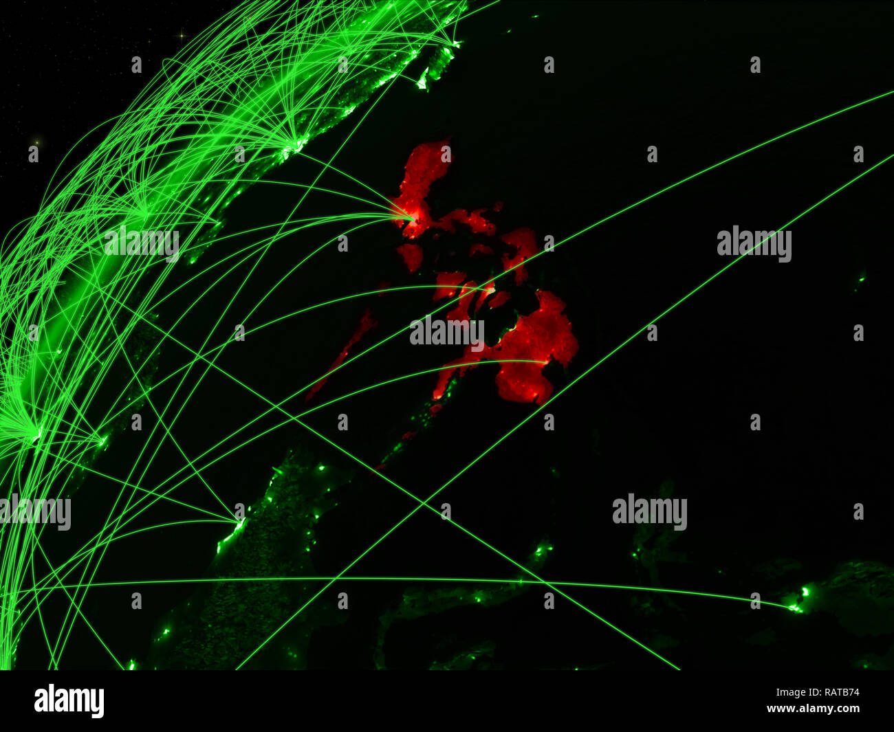 Philippines on model of green planet Earth with international networks ...