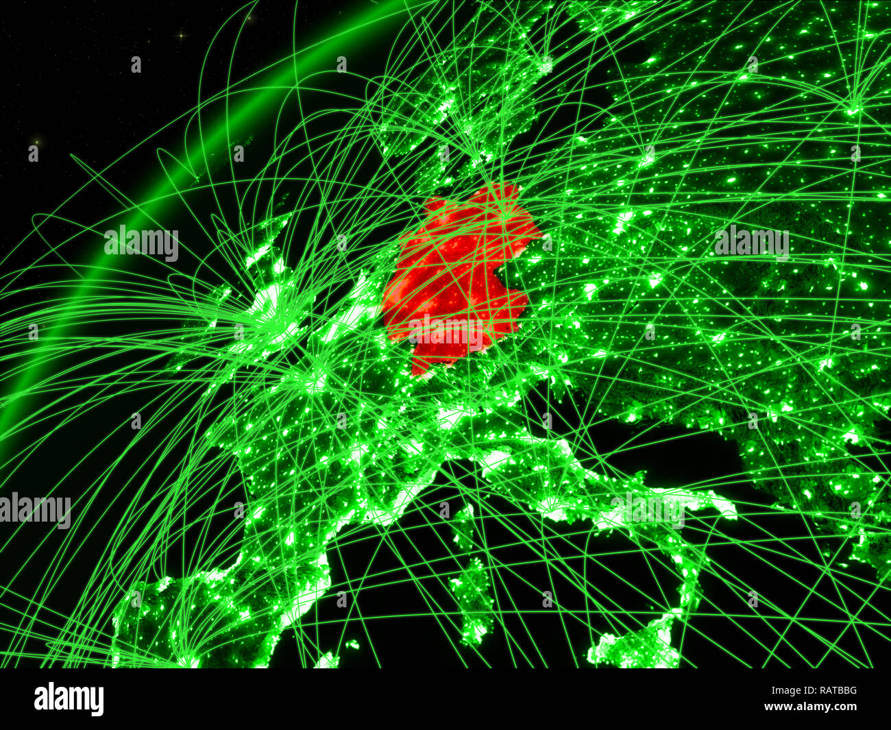 Germany on model of green planet Earth with international networks ...