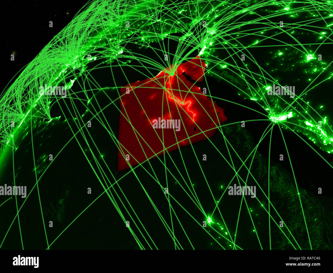 Egypt on model of green planet Earth with international networks ...