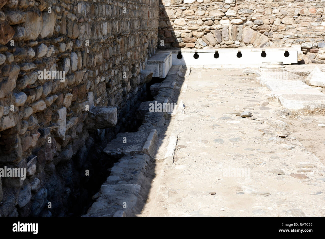 The Roman period Latrina (Public Toilet) located in the Gymnasium of ...
