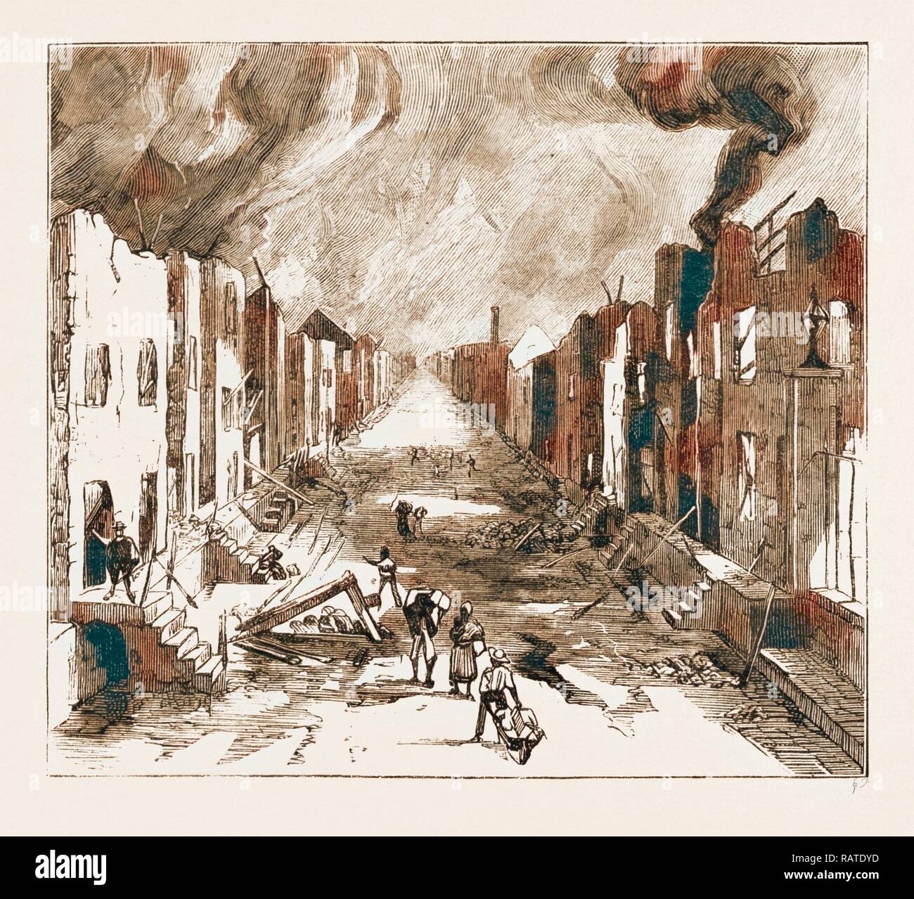 THE DISASTROUS FIRE AT KINGSTON, JAMAICA, 1883: ORANGE STREET AFTER THE ...