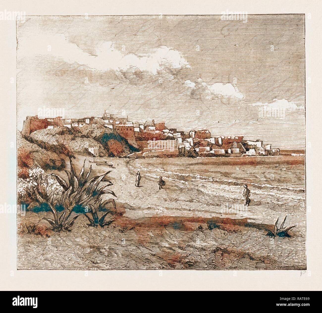 THE BAY OF TANGIER, 1883. Reimagined by Gibon. Classic art with a ...