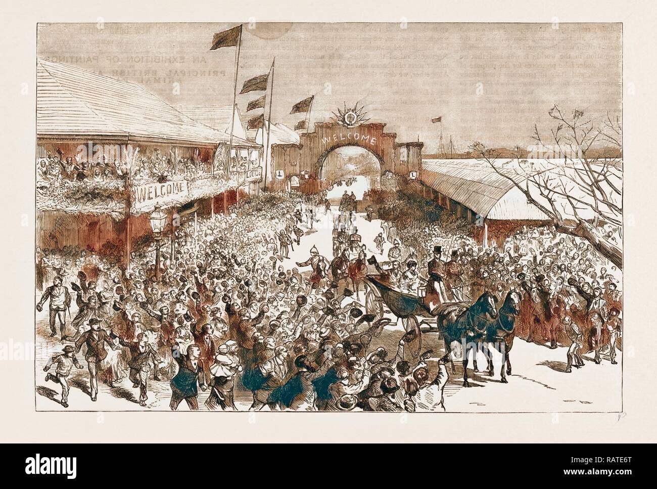 THE WELCOME TO THE PRINCESS LOUISE AT HAMILTON, BERMUDA, 1883 ...