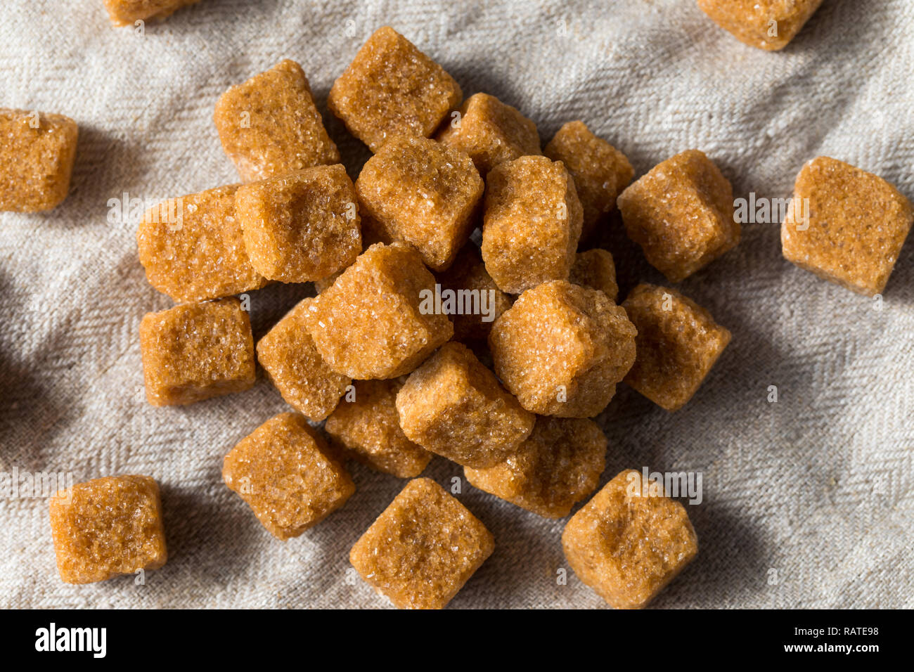 Raw Organic Brown Sugar Cubes Ready to Use Stock Photo - Alamy