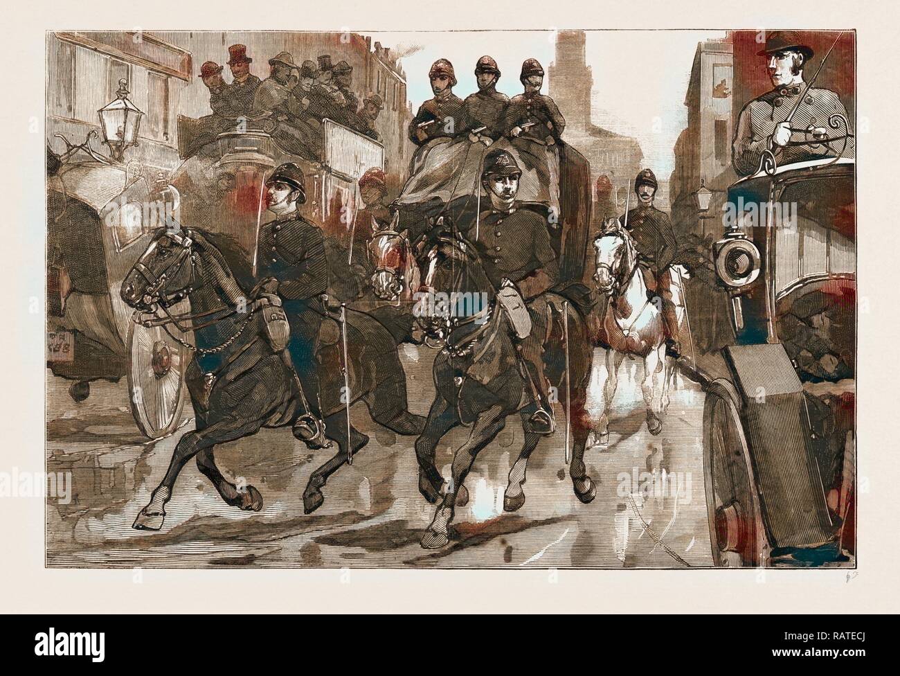 THE DYNAMITE PLOT: THE FENIAN PRISONERS BEING ESCORTED FROM BOW STREET ...