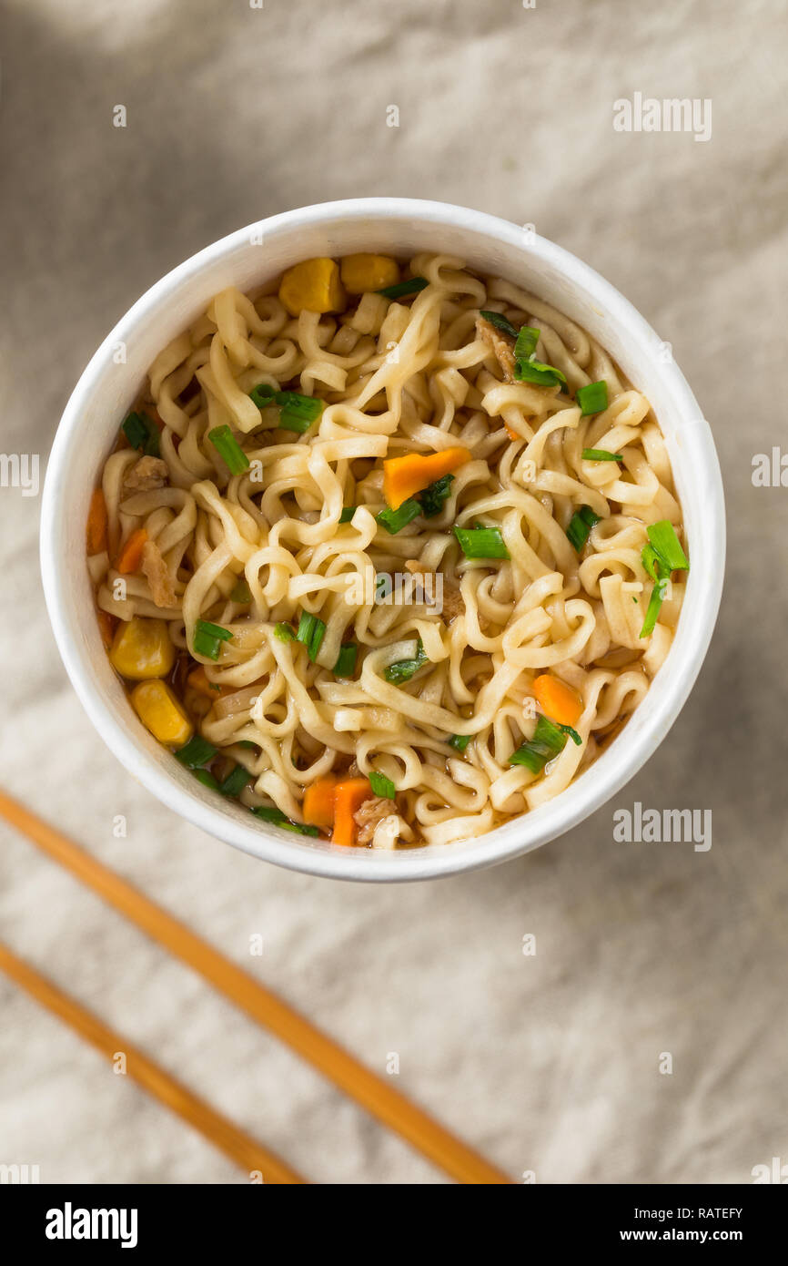 Instant Ramen Noodles in a Cup with Beef Flavoring Stock Photo - Alamy
