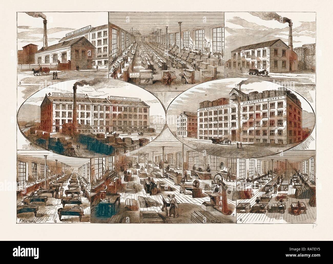 MESSRS. JOHN BRINSMEAD AND SONS' PIANOFORTE WORKS, 1883: 1. UPRIGHT ...