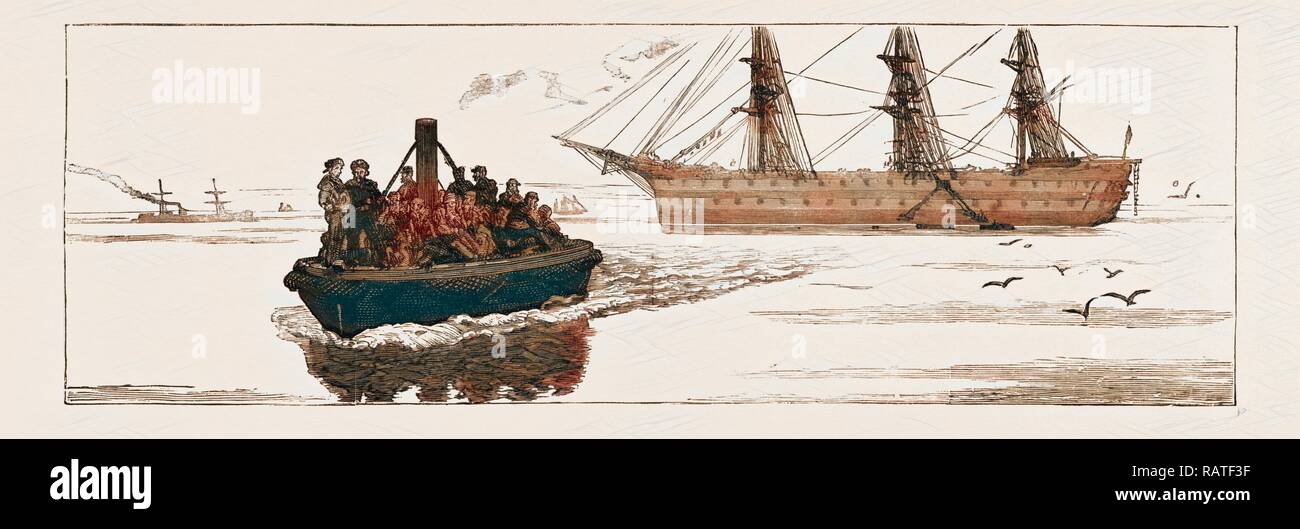 THE PORTLAND 'BUS, OR STEAM LAUNCH ATTACHED TO H.M.S. HERCULES,' IN ...