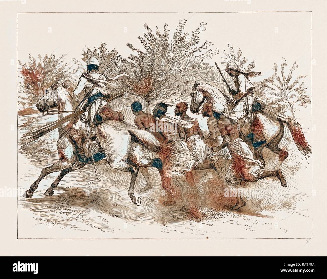 THE REBELLION IN THE SUDAN, 1883: BASHI-BAZOUK SCOUTS RUNNING IN ARAB ...