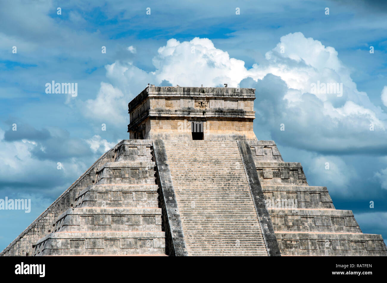 The Pyramid of Kukulkan at Chichen Itza in Mexico, one of the New Seven ...
