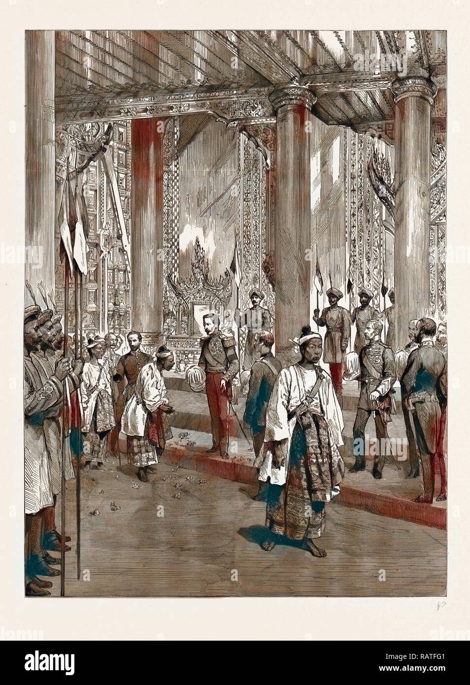 WITH LORD DUFFERIN IN BURMA: THE GREAT RECEPTION IN THE THRONE HALL ...