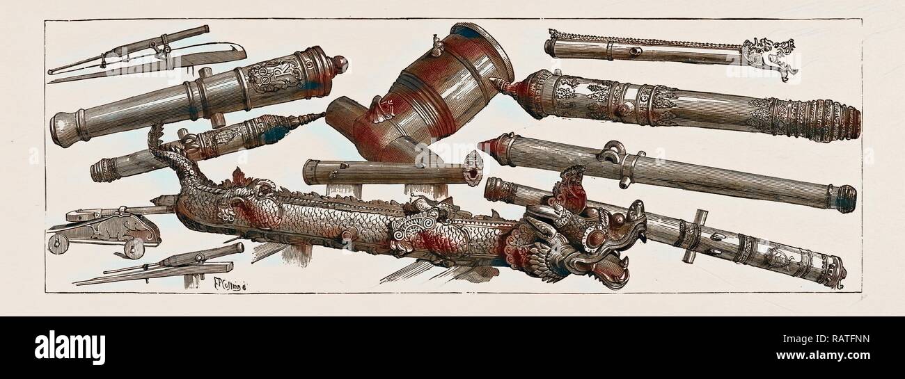 THE FIGHTING WITH DACOITS IN BURMA: SOME CAPTURED BURMESE GUNS, 1886 ...