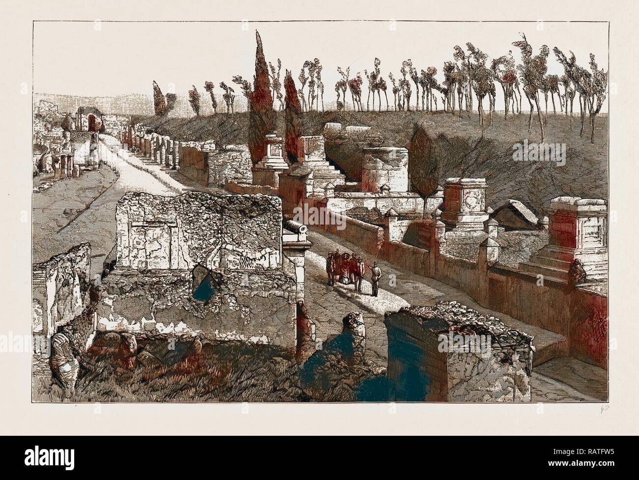 RECENT EXCAVATIONS AT POMPEII, ITALY, 1886: THE STREET OF TOMBS ...