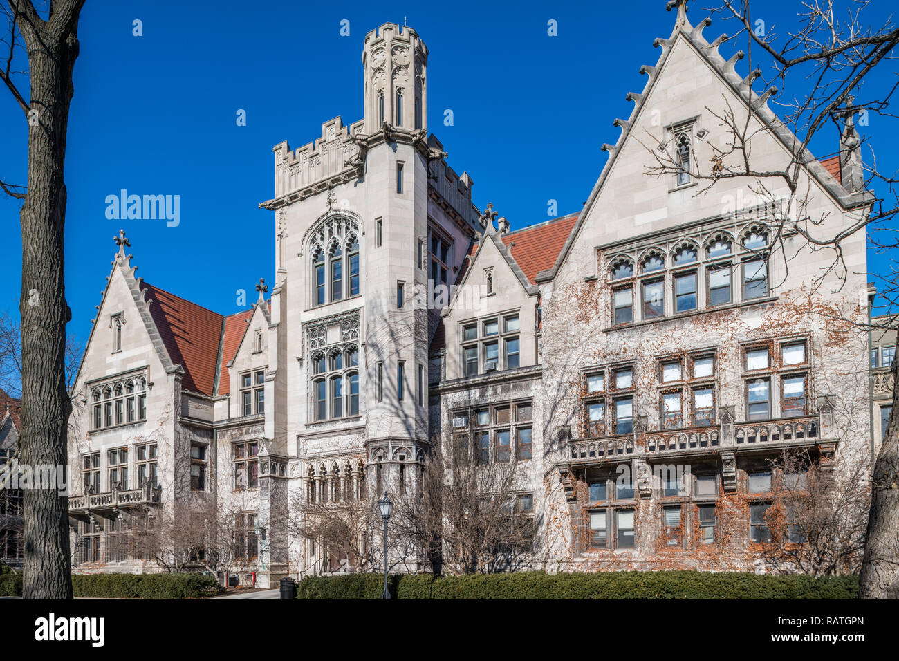 Buildings on the University of Chicago campus quadrangle Stock Photo ...
