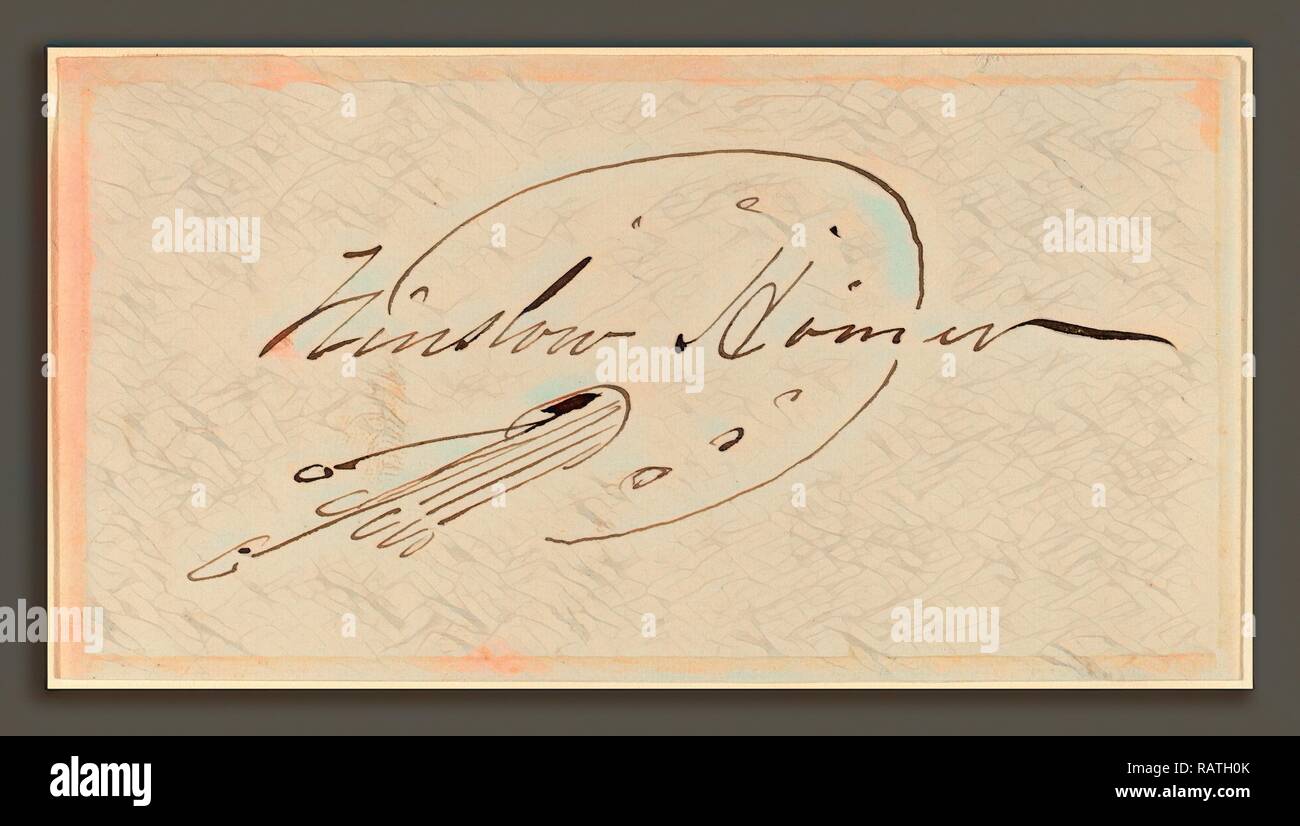 Winslow Homer, Signature in Palette, American, 1836 - 1910, pen and ...