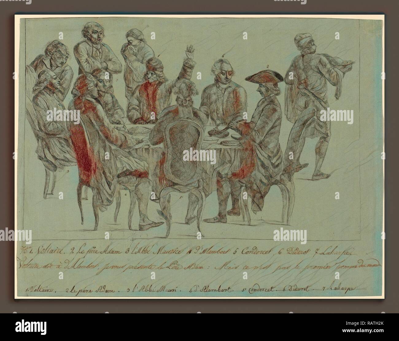 Jean Huber, Voltaire at Table, Swiss, 1721 - 1786, etching in black on ...