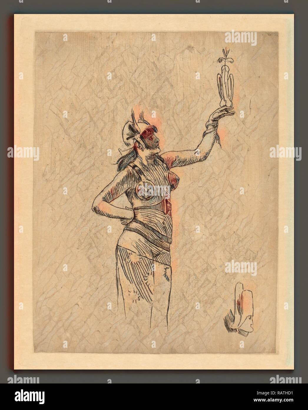 Félicien Rops (Belgian, 1833 - 1898), The Falconer (La fauconniere ...