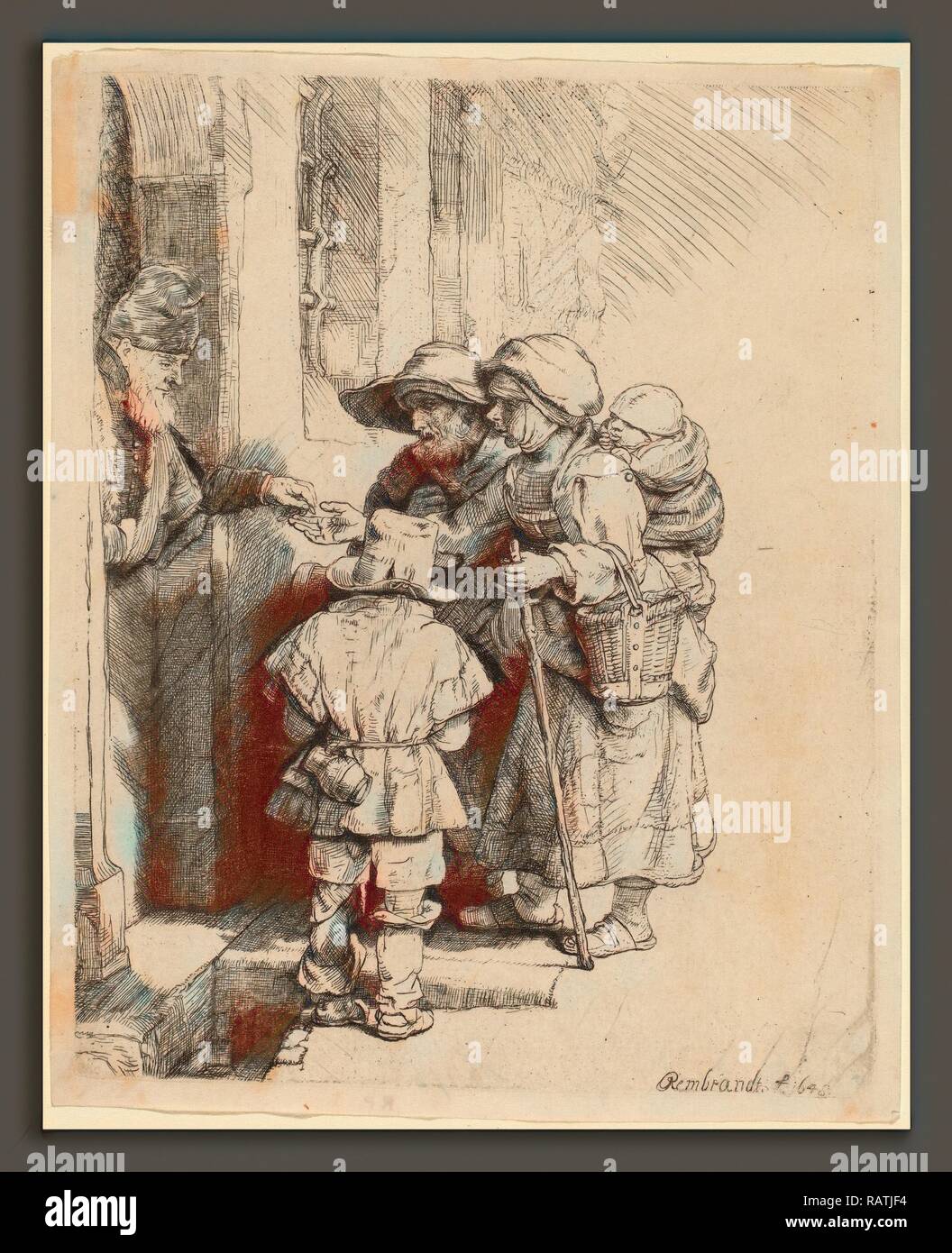 Rembrandt van Rijn (Dutch, 1606 - 1669), Beggars Receiving Alms at the ...