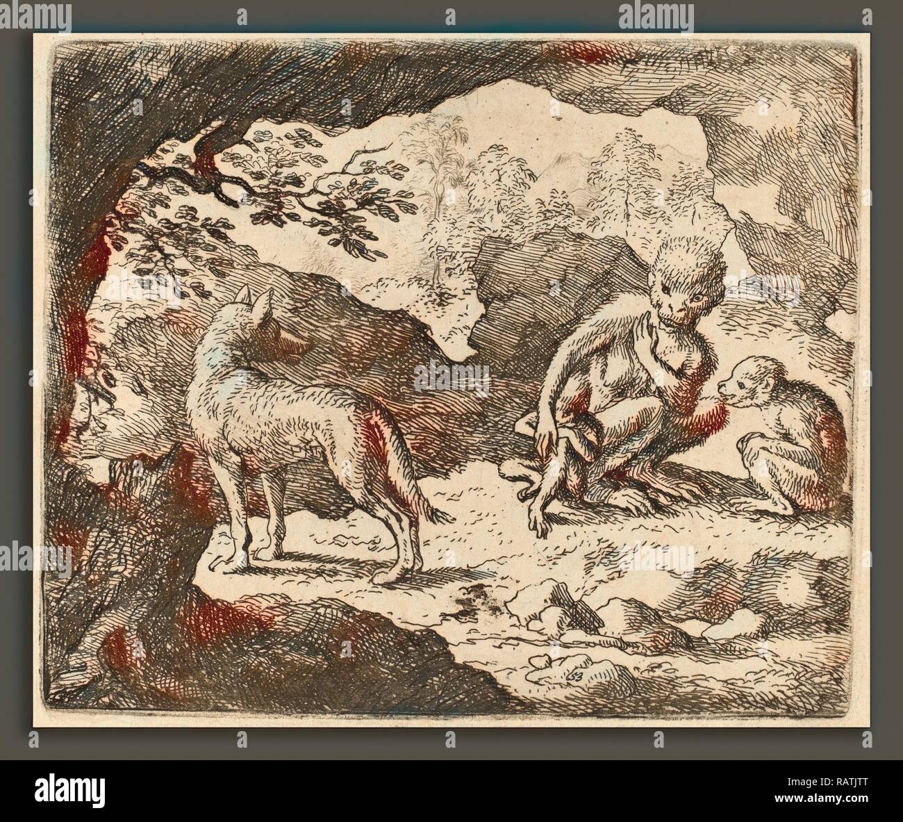 Allart van Everdingen (Dutch, 1621 - 1675), The Wolf and the Monkeys ... Allart van Everdingen (Dutch, 1621 - 1675), The Wolf and the Monkeys ...