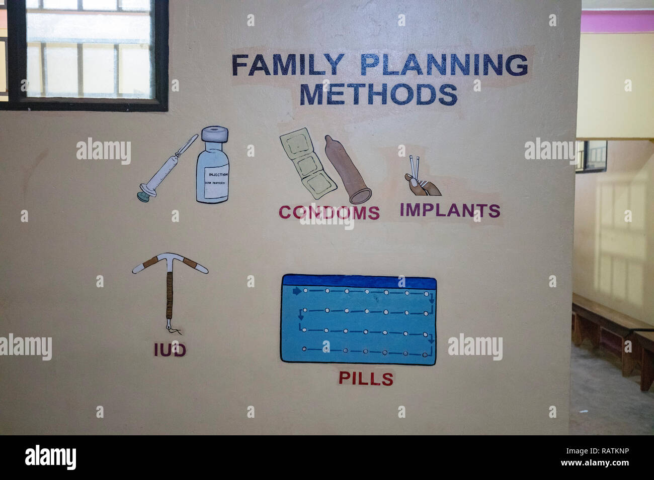 mural of family planning methods, Bwindi Community Hospital, Uganda ...