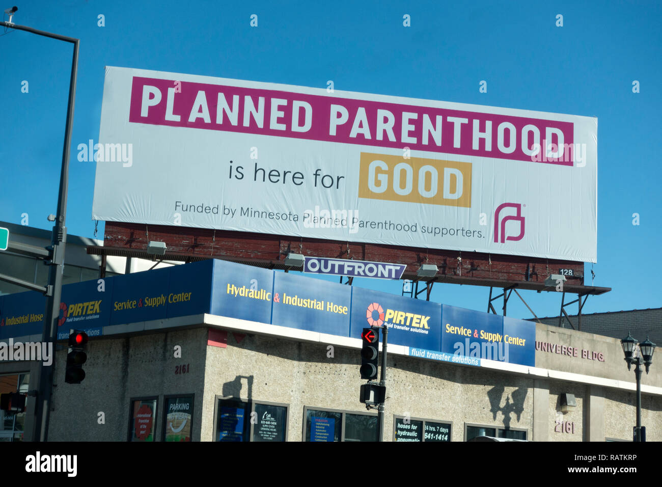 Billboard sign advertising the good work of Planned Parenthood. St Paul ...