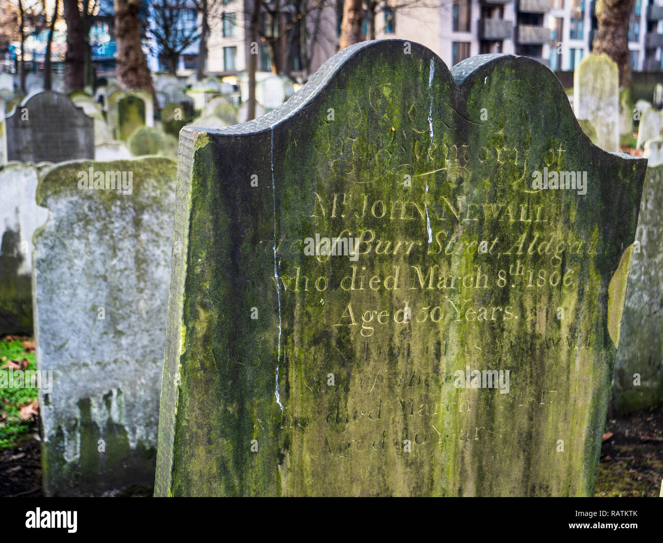 Bunhill Fields Burial Ground in the City of London containing an ...
