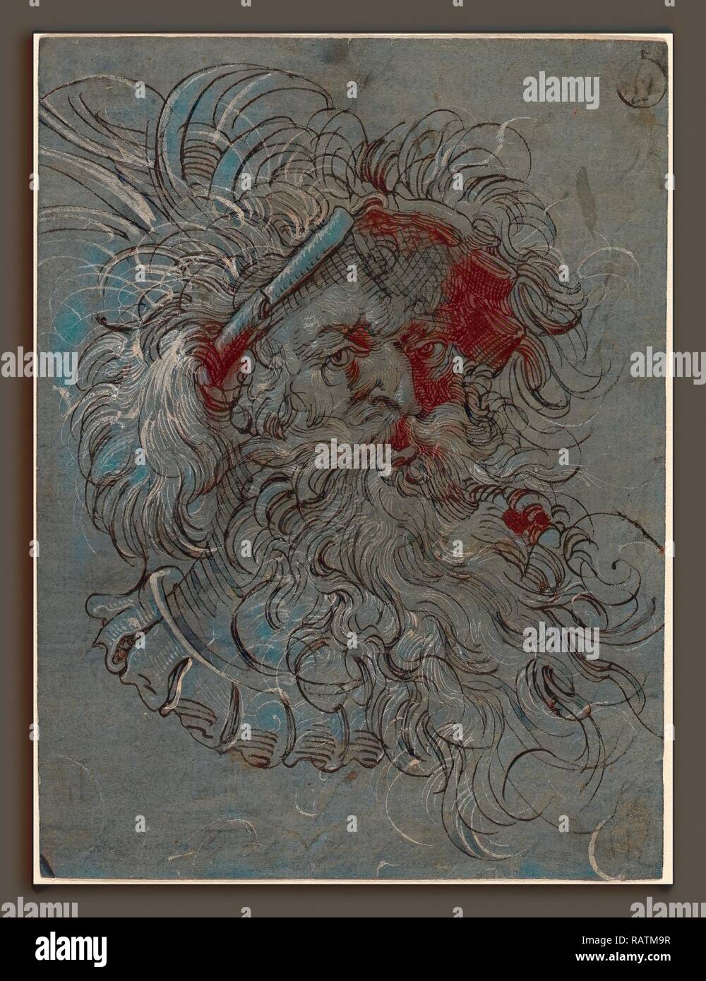 Jost Amman (Swiss, 1539 - 1591), Head of a Bearded Man, 1572, brush and ...