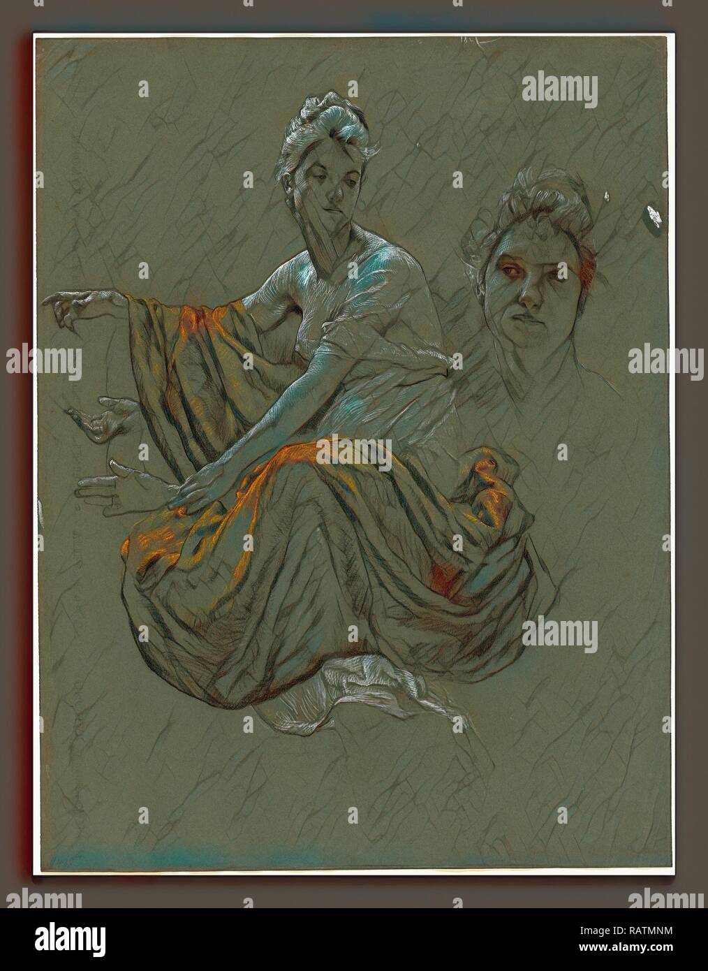 Otto Greiner (German, 1869 - 1916), Elegant Young Woman in Classical ...