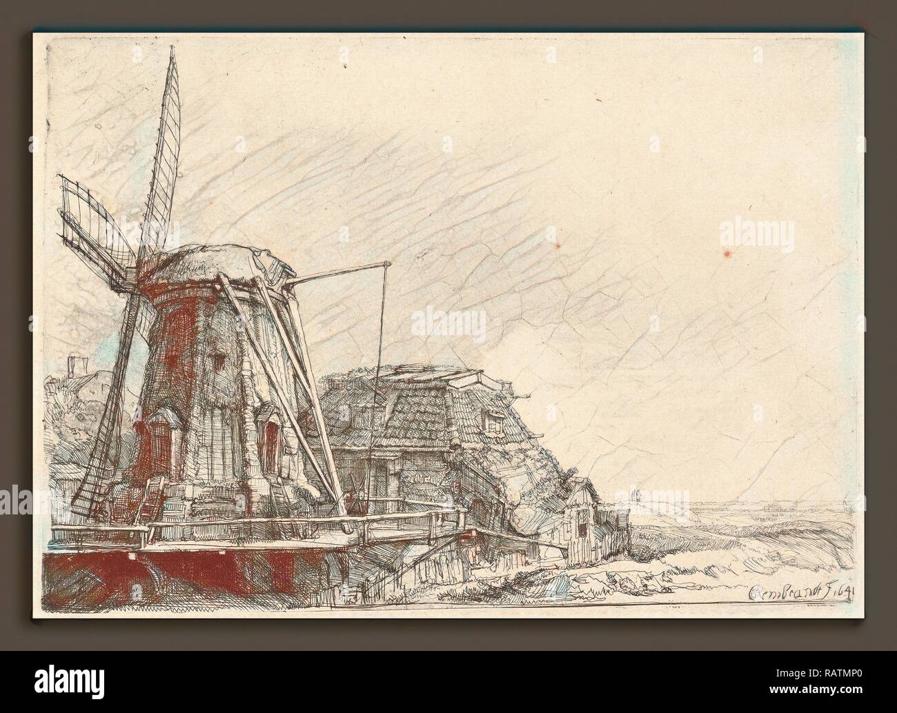 Rembrandt van Rijn (Dutch, 1606 - 1669), The Windmill, 1641, etching ...