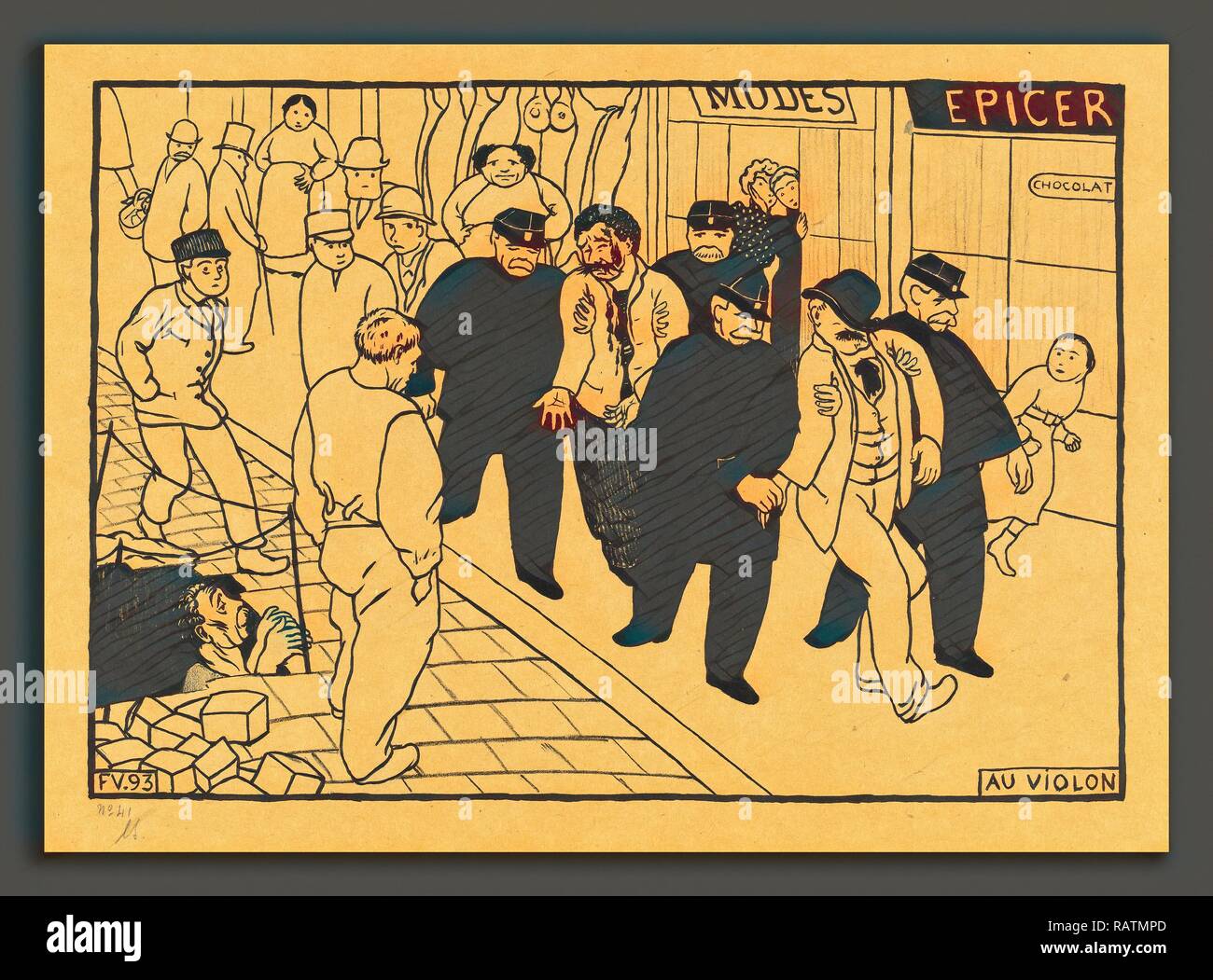 Félix Vallotton (Swiss, 1865 - 1925), Au Violon (Off to the Jug), 1893 ...