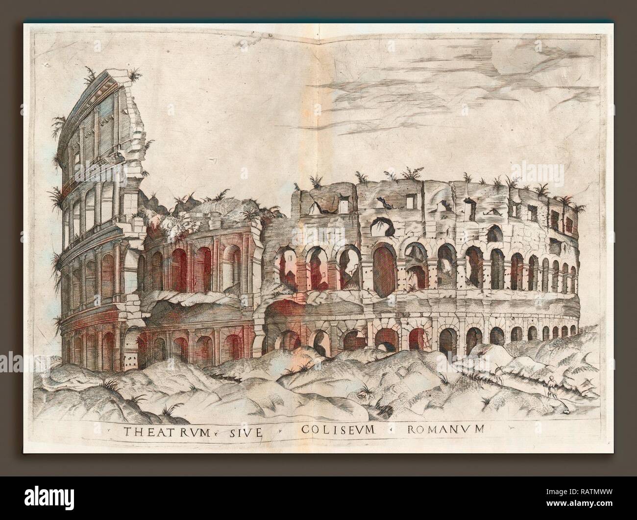 Italian 16th Century, Colosseum, engraving. Reimagined by Gibon ...