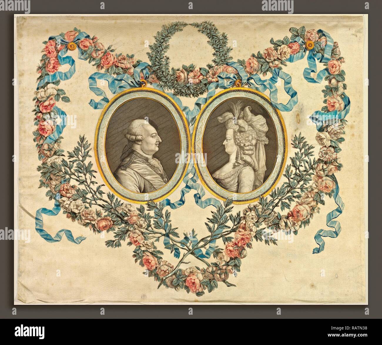 French 18th Century, Minerva Crowning the Genius of Fine Arts, hand ...