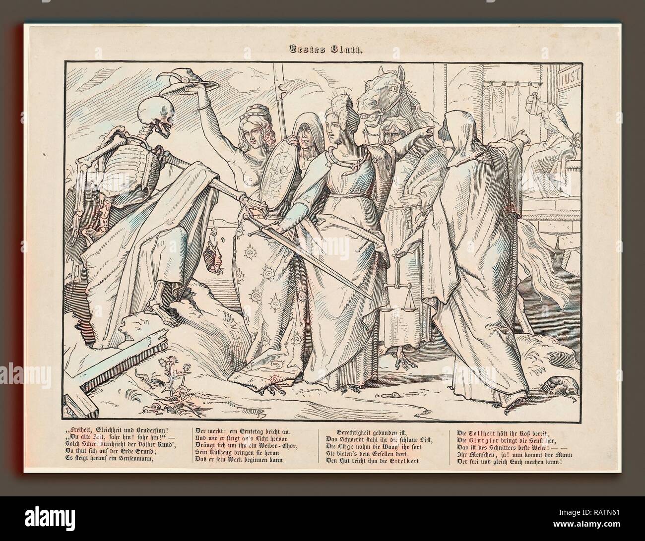 Alfred Rethel, Auch ein Todtentanz I, German, 1816 - 1859, 1849, wood ...