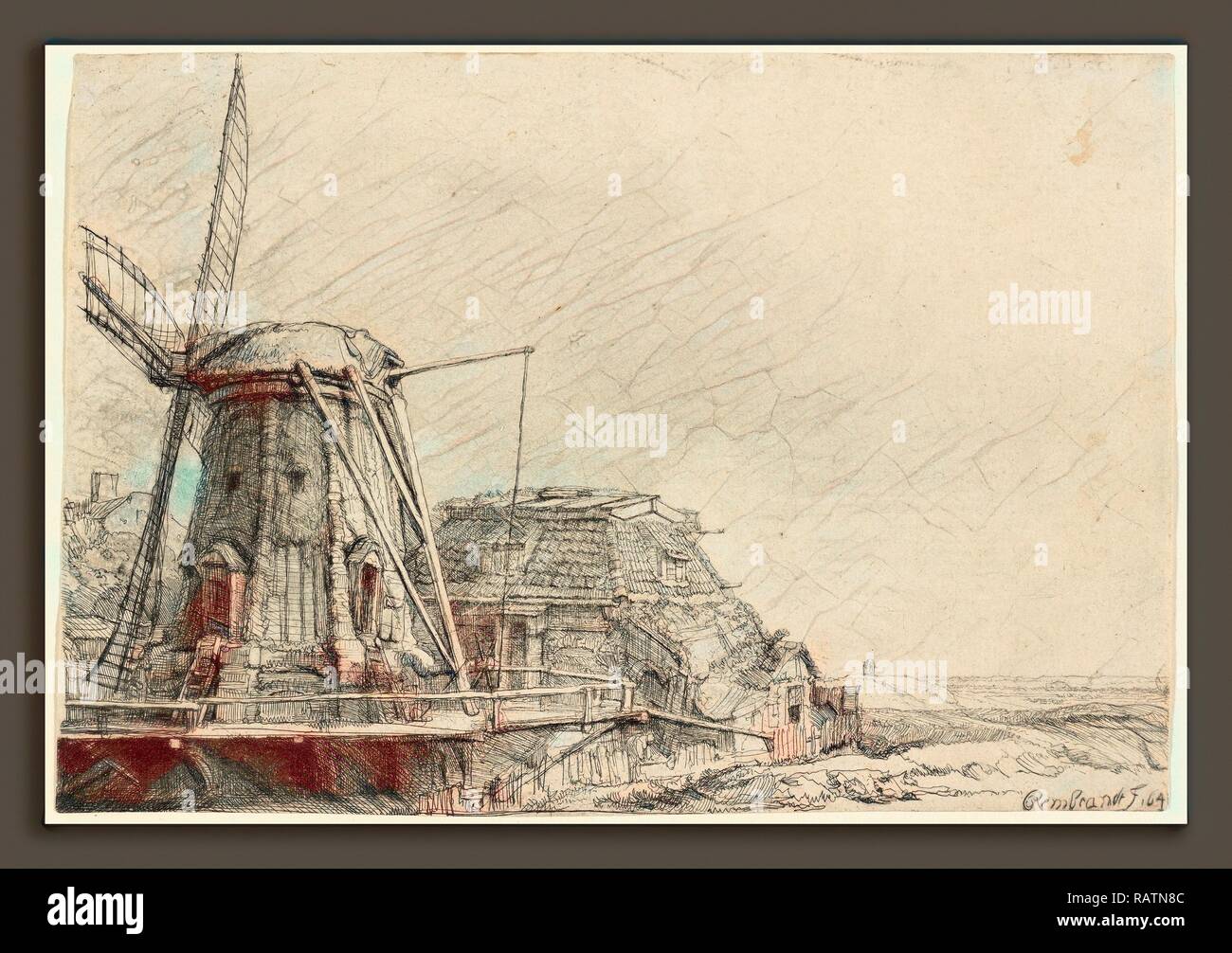 Rembrandt van Rijn, The Windmill, Dutch, 1606 - 1669, 1641, etching ...