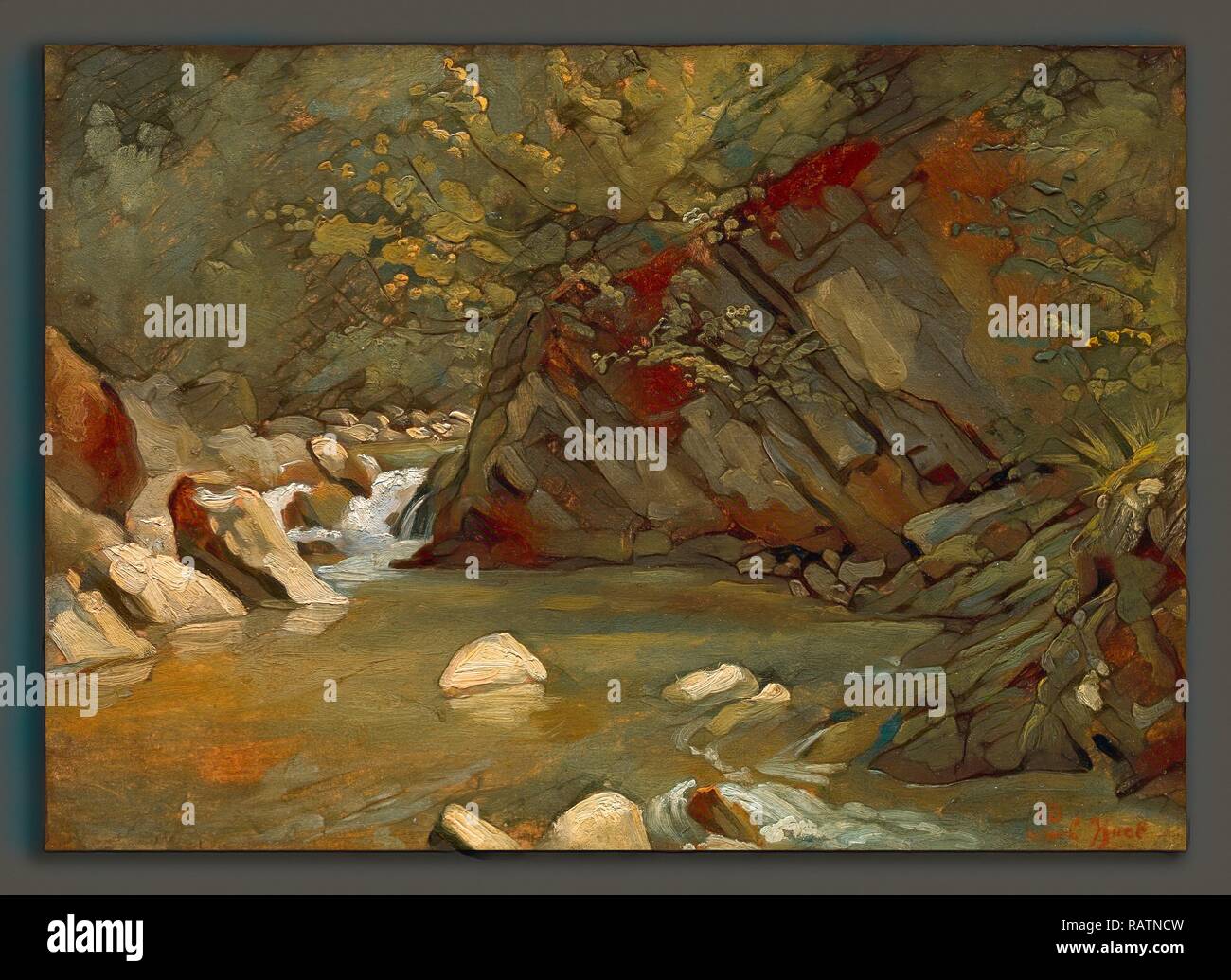 Paul Huet (French, 1803 - 1869), Woodland Stream, c. 1840, oil on ...