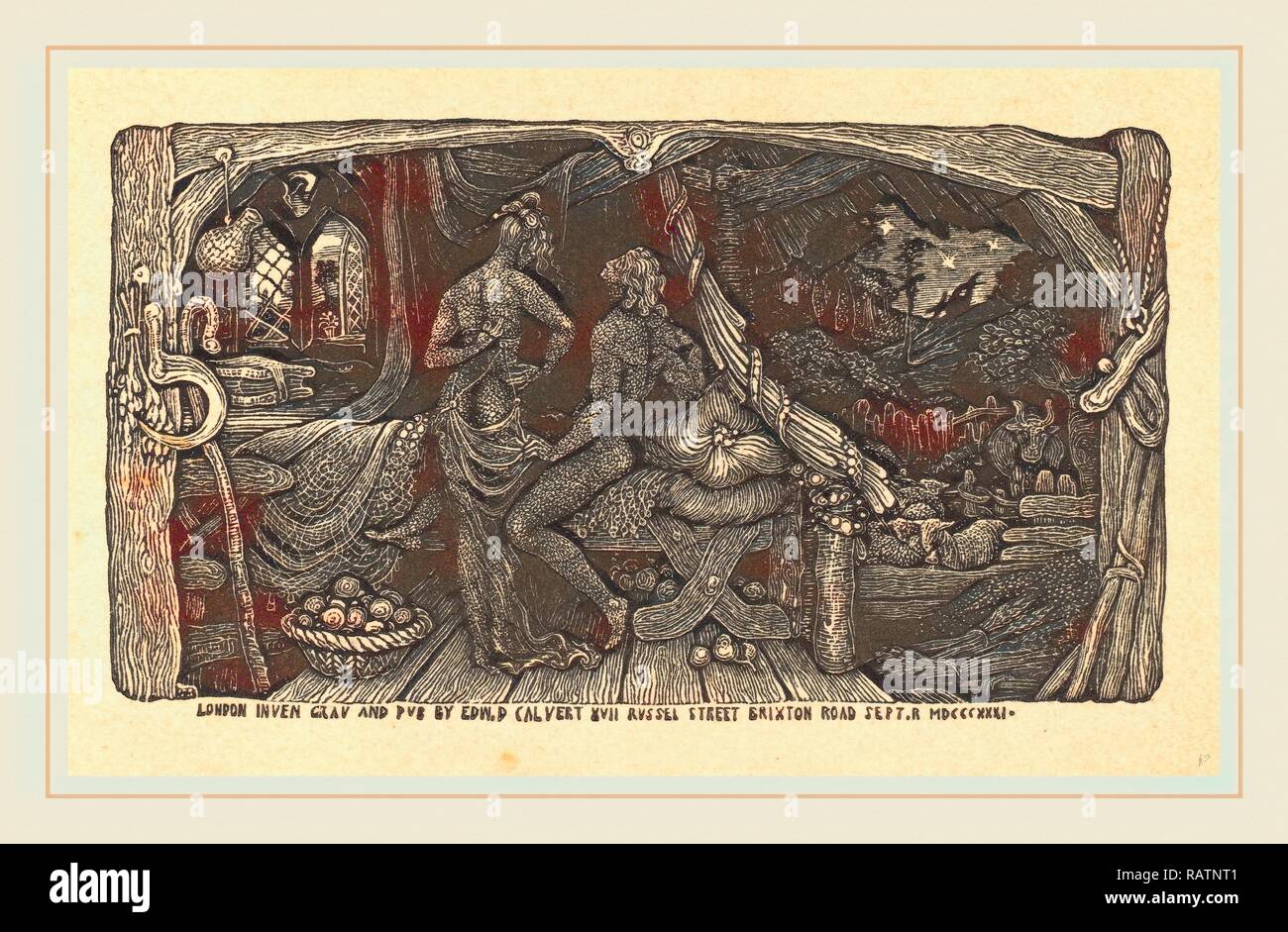 Edward Calvert, British (1799-1883), The Chamber Idyll, 1831, wood ...