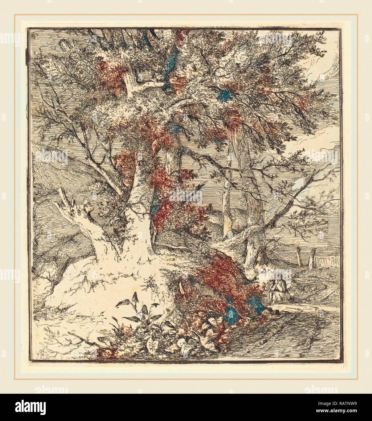 John Crome, British (1768-1821), Tree on a Mound, etching on chine ...