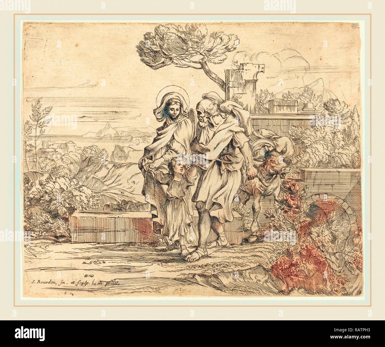 Sébastien Bourdon, French (1616-1671), The Rest on the Flight into ...
