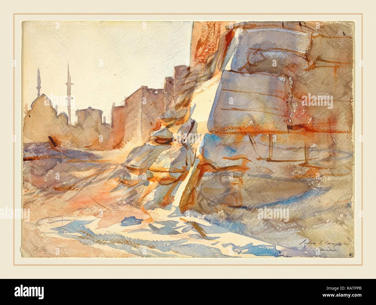 John Singer Sargent, Cairo, American, 1856-1925, 1905, watercolor over ...