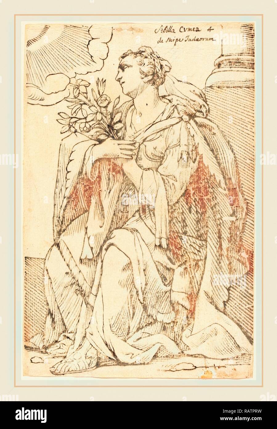 Jacques Stella, French (1596-1657), Sibylla Cimmeria, 1625, woodcut ...