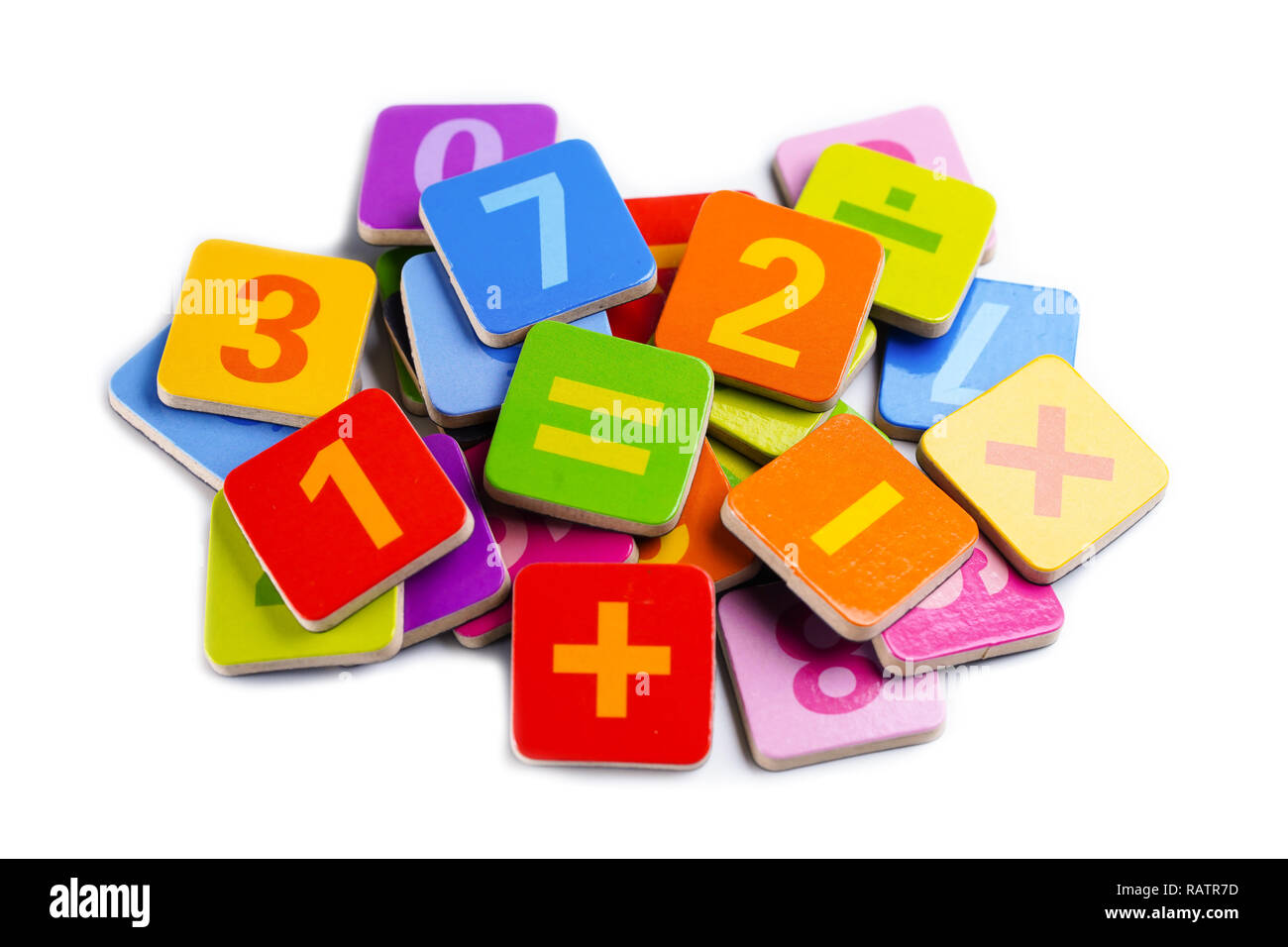 Math Number colorful on white background : Education study mathematics ...