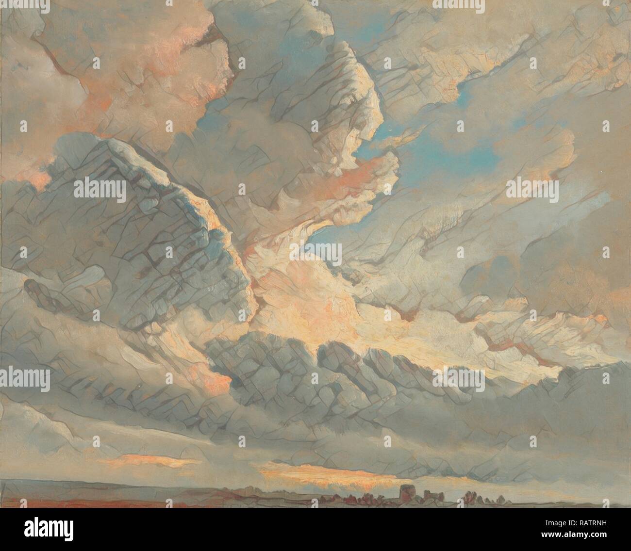 Study of Clouds with a Sunset near Rome, Simon Alexandre Clément Denis ...