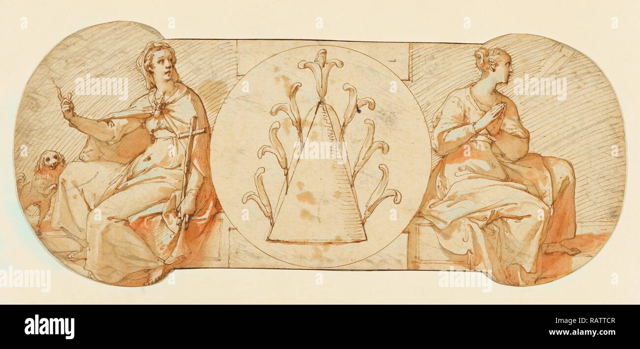 Allegories of Faith and Hope, Flanking the Zuccaro Emblem, Federico ...
